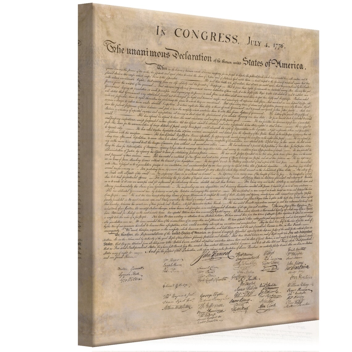 US Declaration of Independence Large Decorative Stretched | Etsy