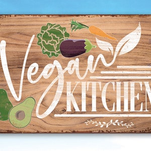 Tin Vegan Kitchen Metal Sign 8 X 12 or 12 X 18 Use Indoor/outdoor Great ...
