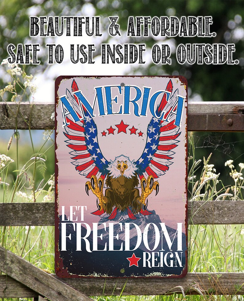 Tin Metal Sign America 8 X 12 or 12 X - Etsy