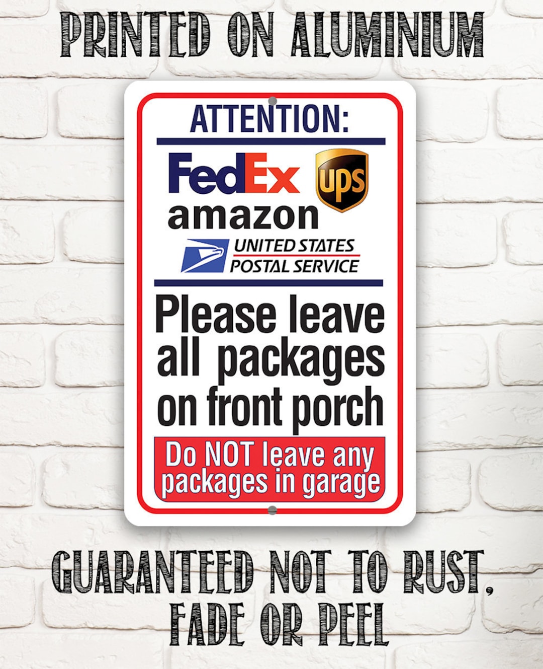 Tin-metal Sign Postal Sign 8x12 or 12x18 Indoor/outdoor Delivery Area ...