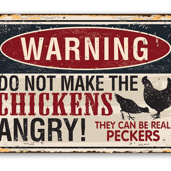 Chicken Warning Sign - Etsy