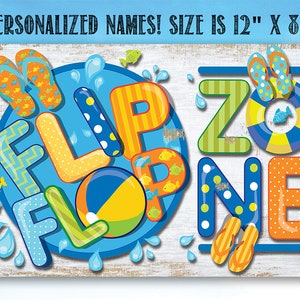 Flip Flop Zone 8 X 12 or 12 X 18 Aluminum Tin Awesome Metal Poster - Etsy