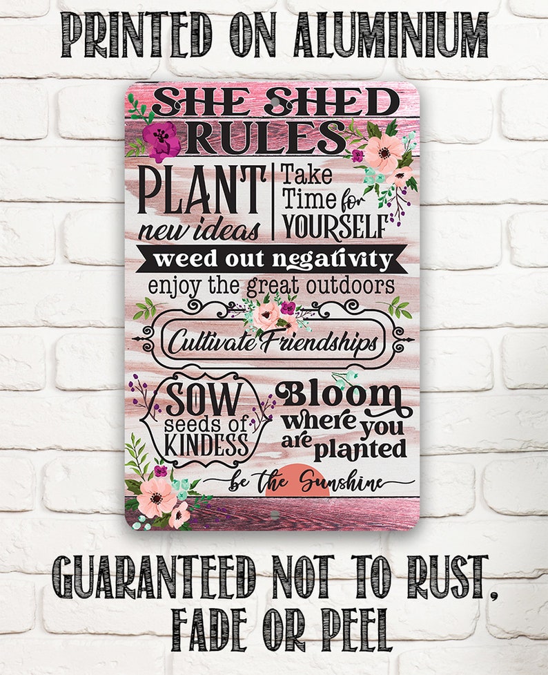 She Shed Rules 8 X 12 or 12 X 18 | Etsy