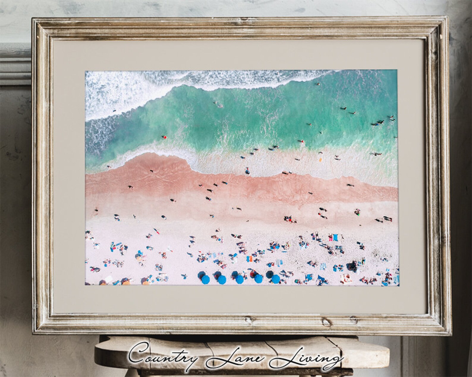 Overhead Beach Scene Seascape Image Download Bright Toned | Etsy