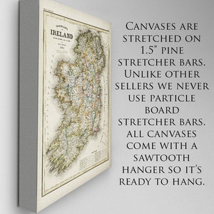 Canvas 1844 Ireland Map Choose Unframed Poster or Canvas Great Vintage ...