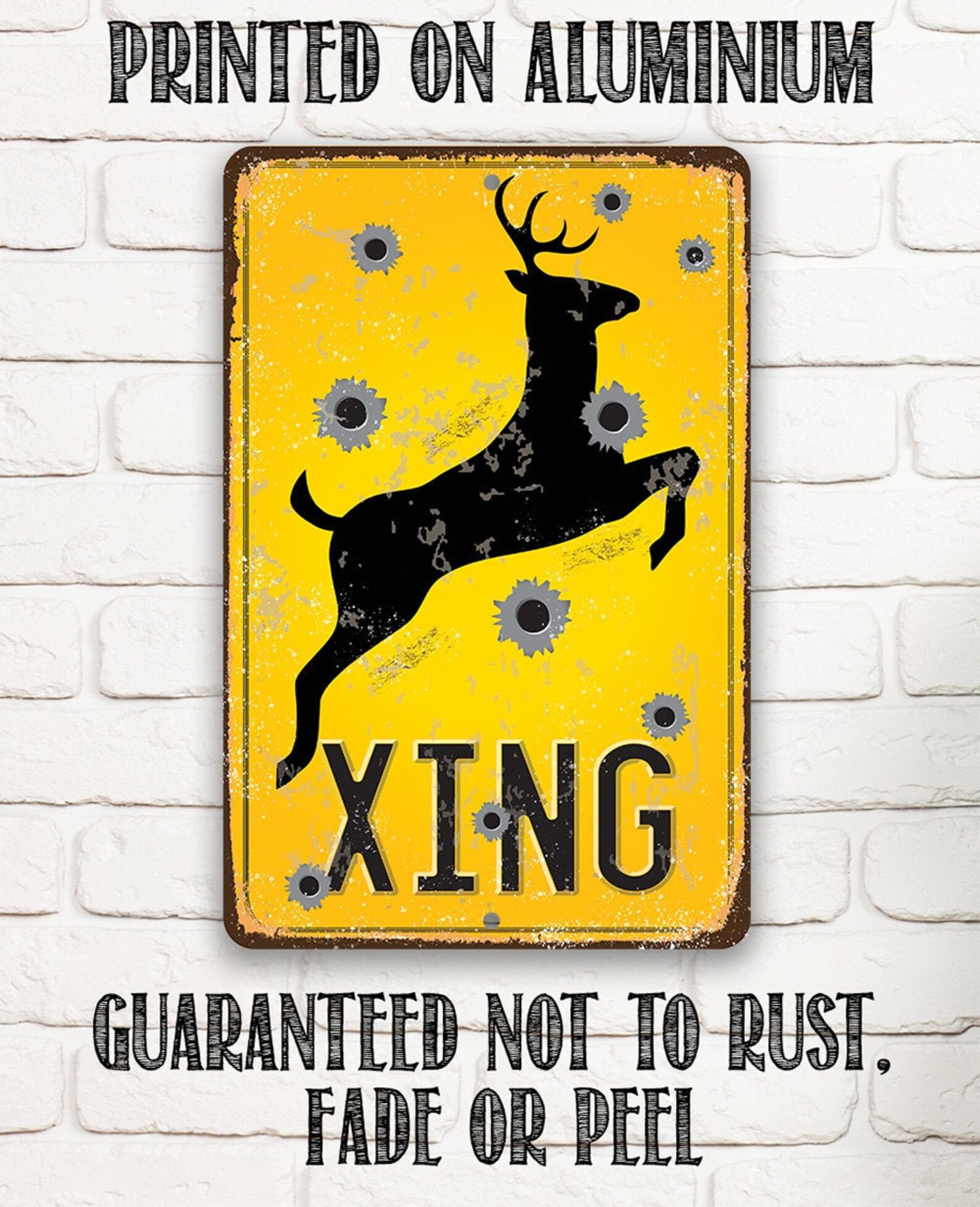 Tin Metal Sign Deer Xing 8 X 12 / 12 X - Etsy