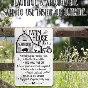 Tin Farmhouse Rules Metal Sign Choose 8x12 or 12x18 Use Indoor or ...
