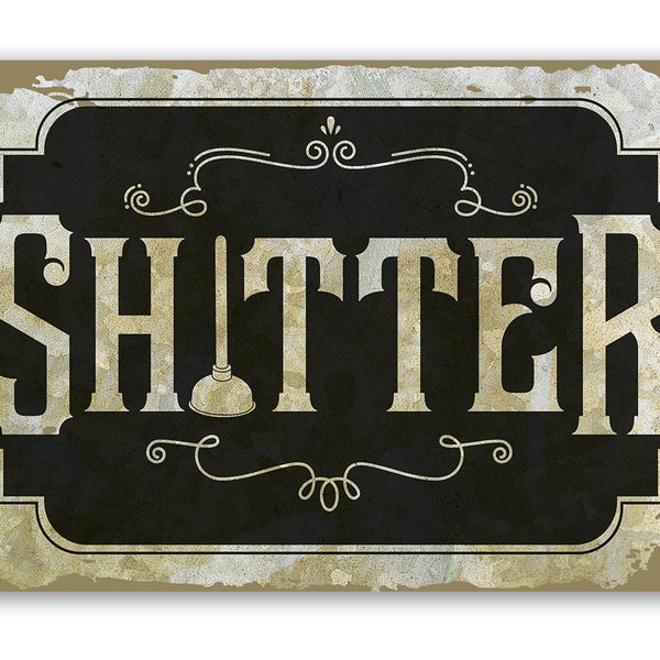 Shit Bathroom Sign - Etsy