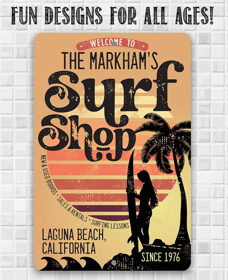 Personalized Surf Shack Metal Sign 8 x 12 or | Etsy