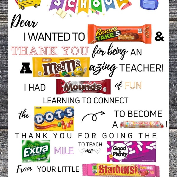 Employee Candy Bar Gift Tags Thank You Notes for Employee Appreciation ...