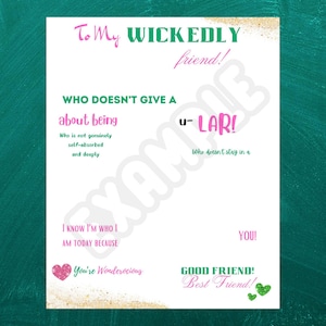 Wicked Candy Bar Poster, Friend, Candy, Poster, Thank You, Gift, Simple ...