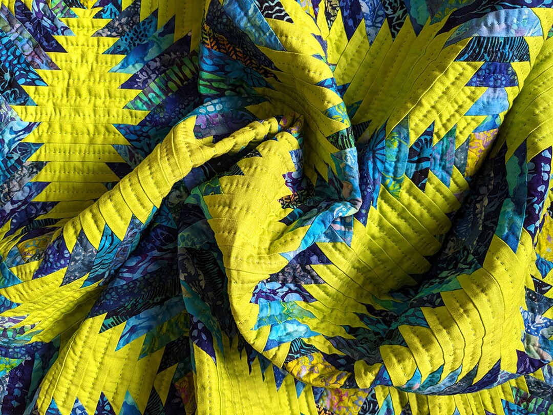 Chartreuse Baby Pineapple | Baby Quilt | Hand-quilted | Crib | Playmat ...