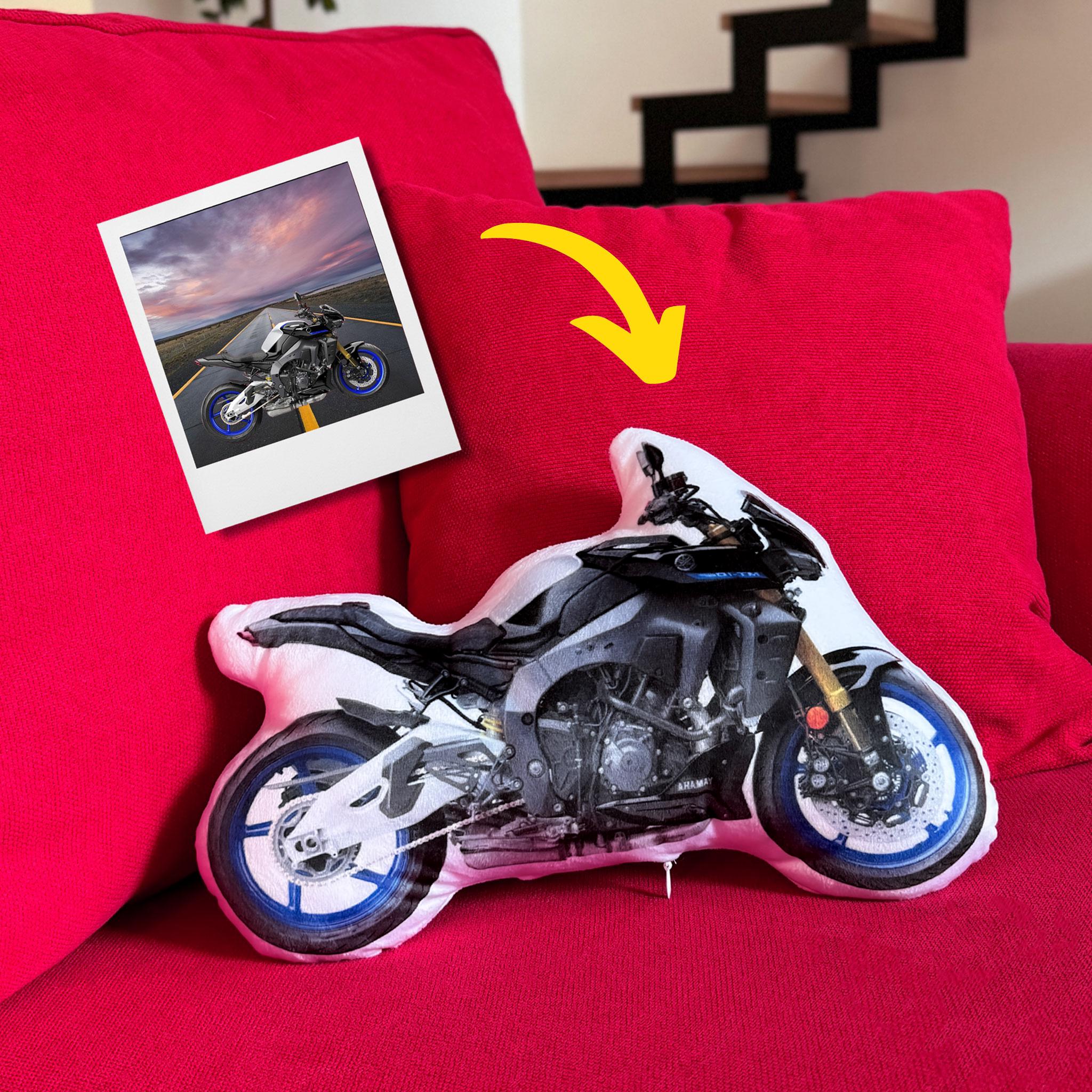 Motorcycle Shaped Pillow, Motorcycle Riders Gift, Custom Shaped Pillow ...