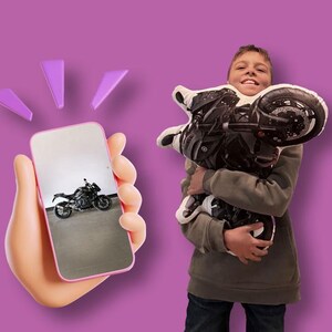 Motorcycle Shaped Pillow, Motorcycle Riders Gift, Custom Shaped Pillow ...