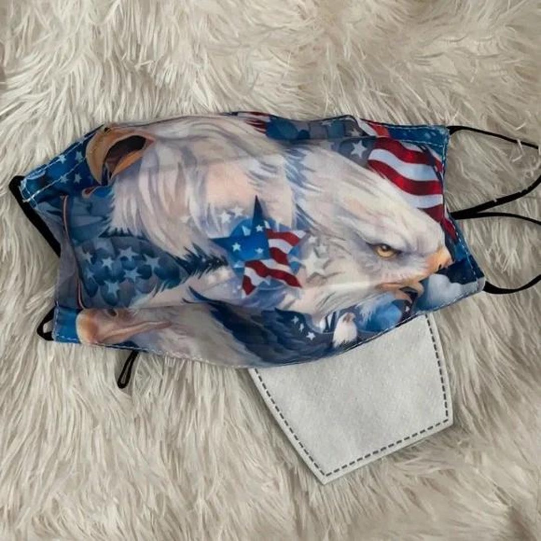 New Patriotic Eagle Face Mask - Etsy