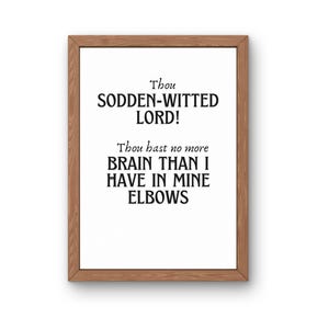Shakespeare Insults Print Set: Funny Vintage Literary Quotes (PDF ...