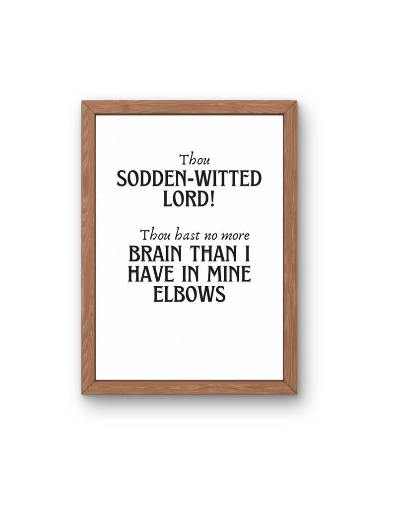Shakespeare Insults Print Set: Funny Vintage Literary Quotes (PDF ...