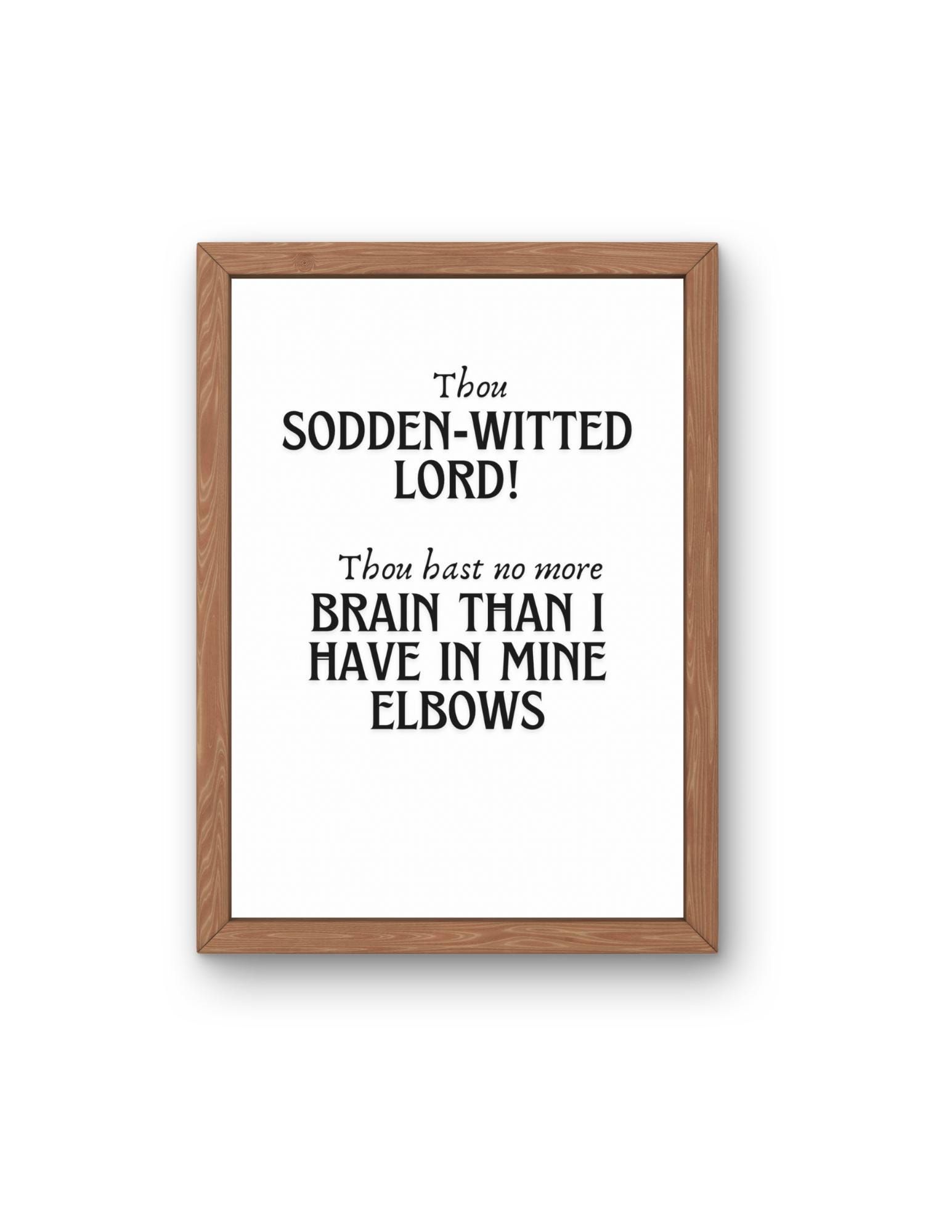 Shakespeare Insults Print Set: Funny Vintage Literary Quotes (PDF ...