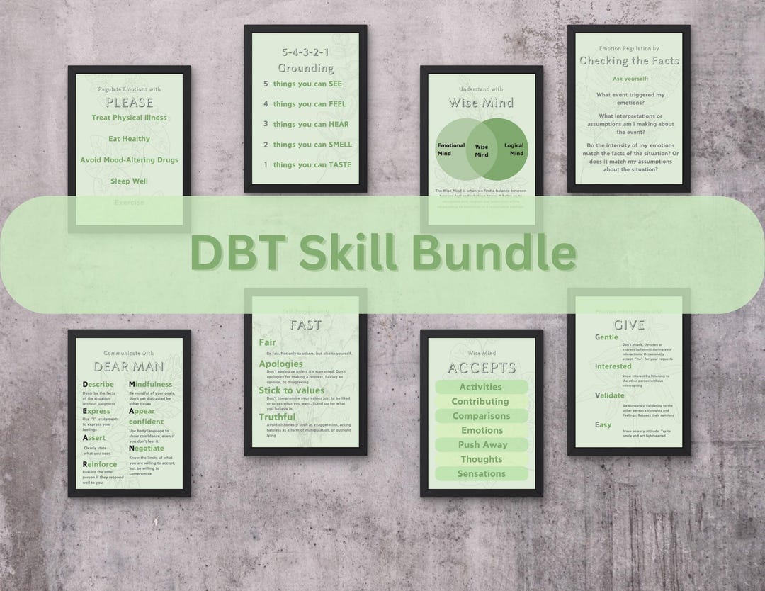 DBT Skill Bundle. Mental Health. Therapist Office Decor. Therapy ...