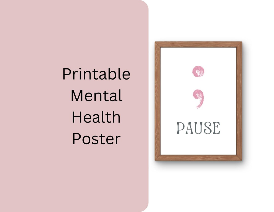 Pause Suicide Awareness Printable Poster. Digital Download Perfect to ...