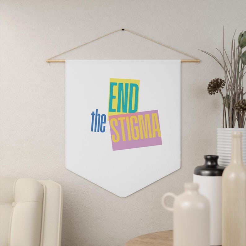 Pennant Banner, Mental Health End the Stigma 90s Vibe Hanging ...