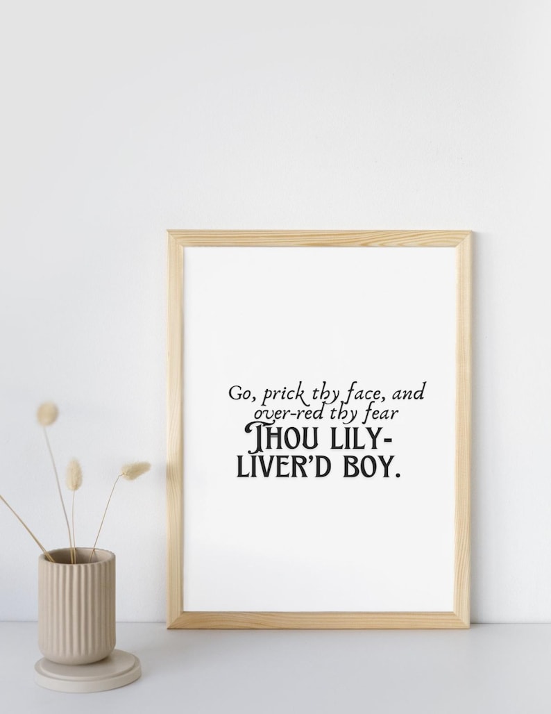 Shakespeare Insults Print Set: Funny Vintage Literary Quotes (PDF ...