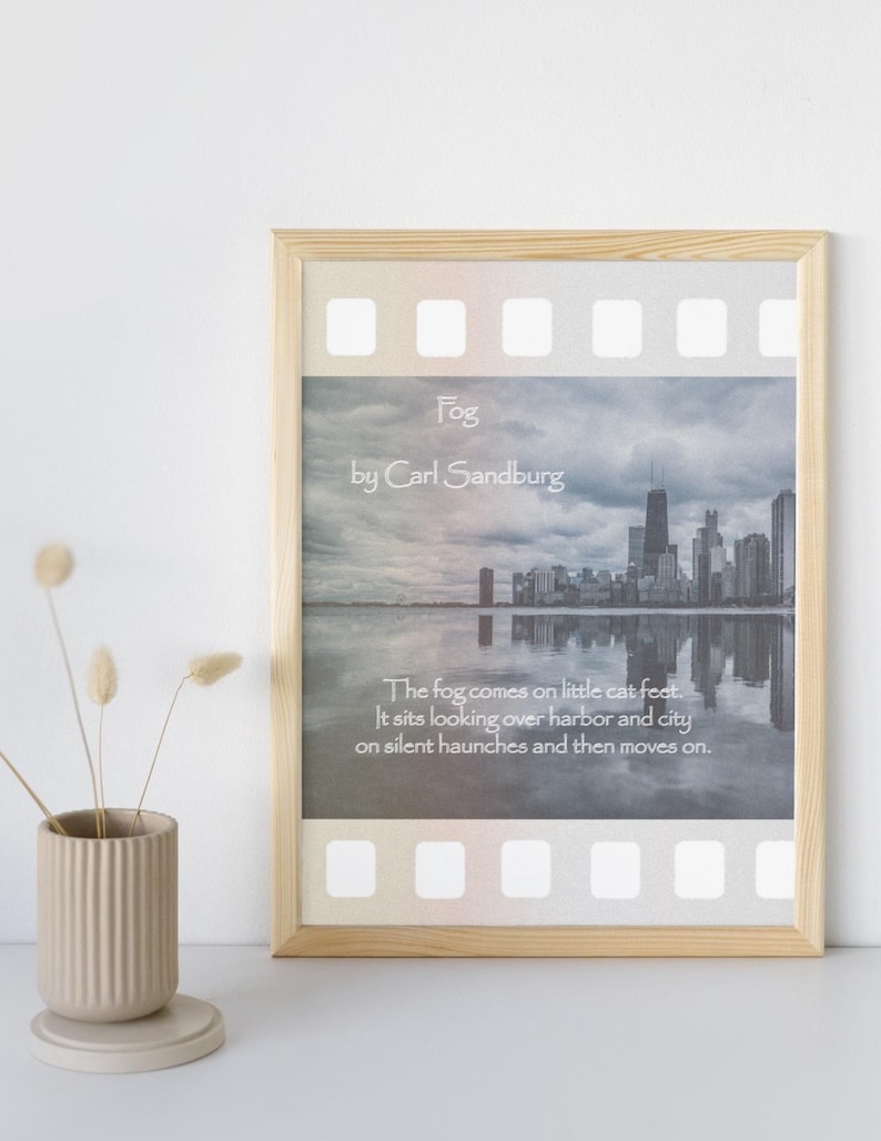Fog Poem by Carl Sandburg. Printable Wall Decor. Literary Wall Art ...