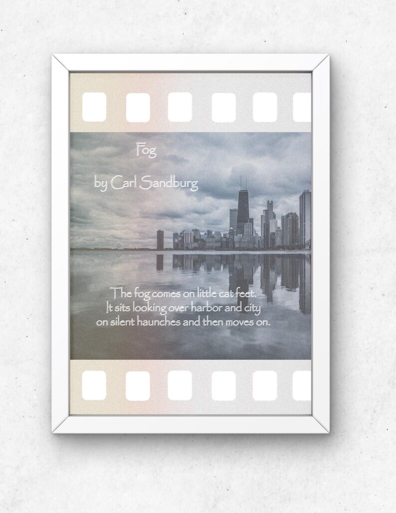 Fog Poem by Carl Sandburg. Printable Wall Decor. Literary Wall Art ...