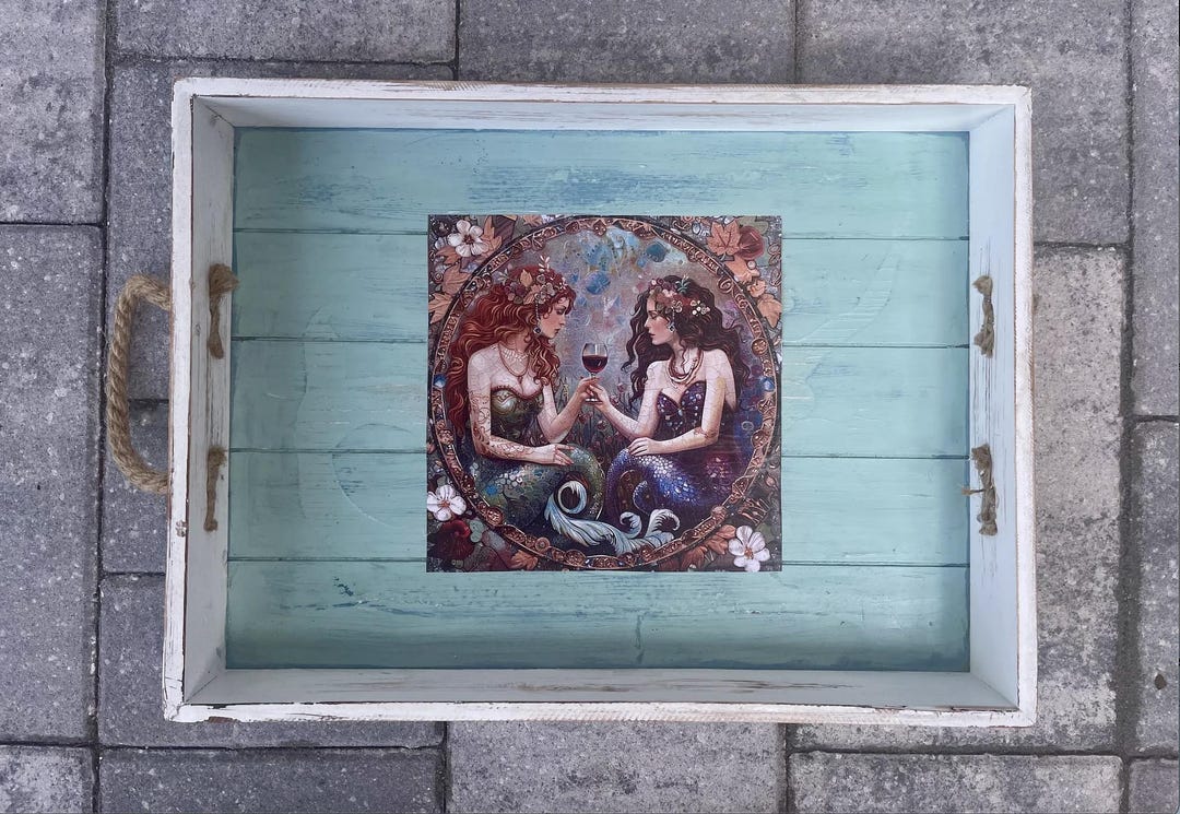 Mermaids in Paris Decorative Tray, Beach Cottage, Bodhi Home Decor - Etsy