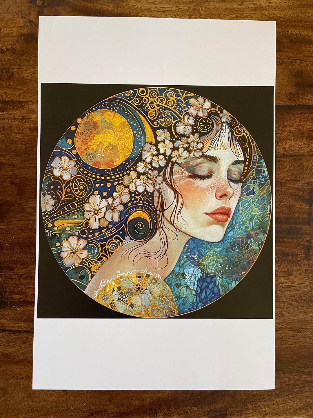 DIY Original Artwork Goddess Print, Frame, Decoupage, Lady of the Moon ...