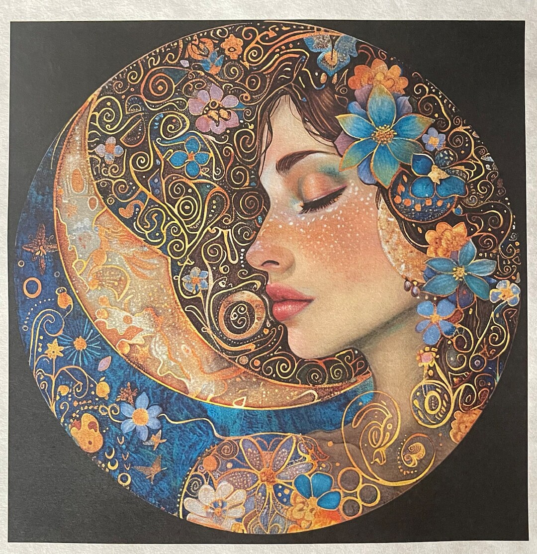 Decoupage A4 Rice Paper Lady of the Moon Goddess - Etsy