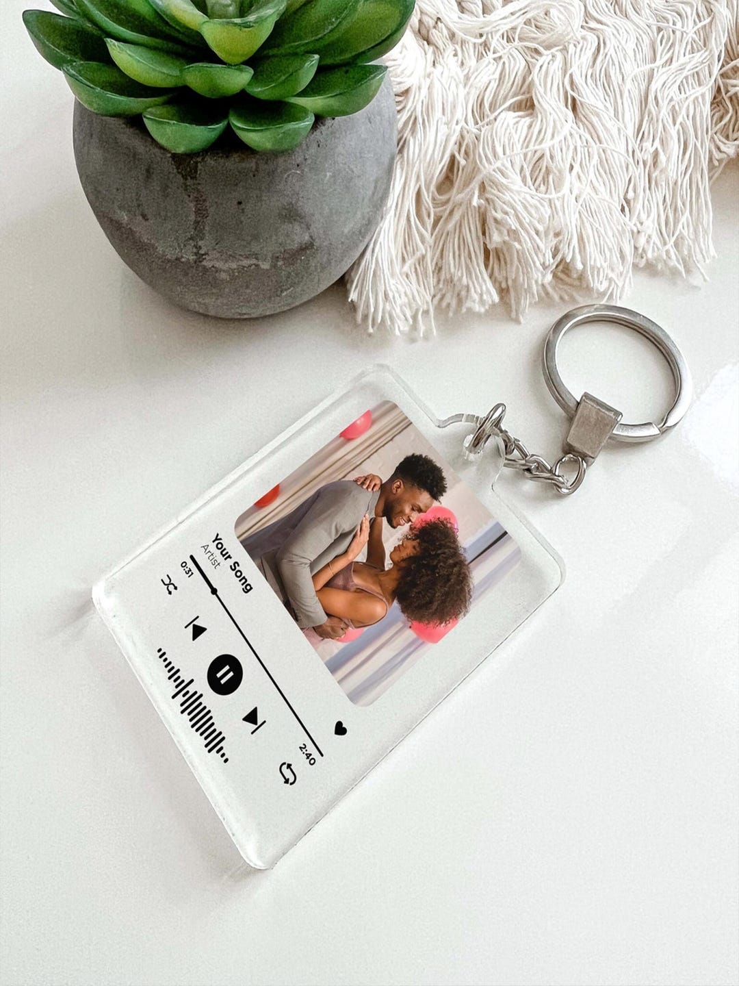 Custom Spotify Keychain Personalized Photo Keychain Custom Song Plaque ...