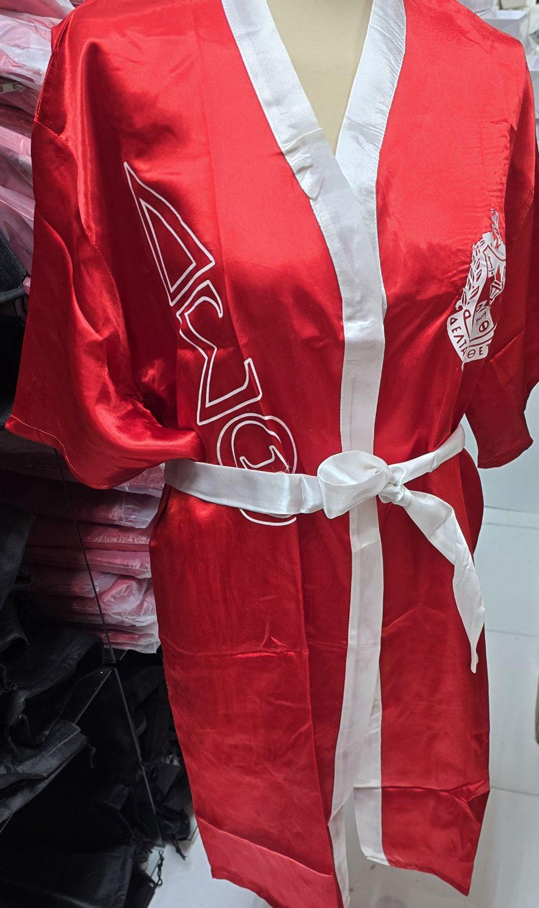 Delta Bath Robe ,satin Bath Robe - Etsy