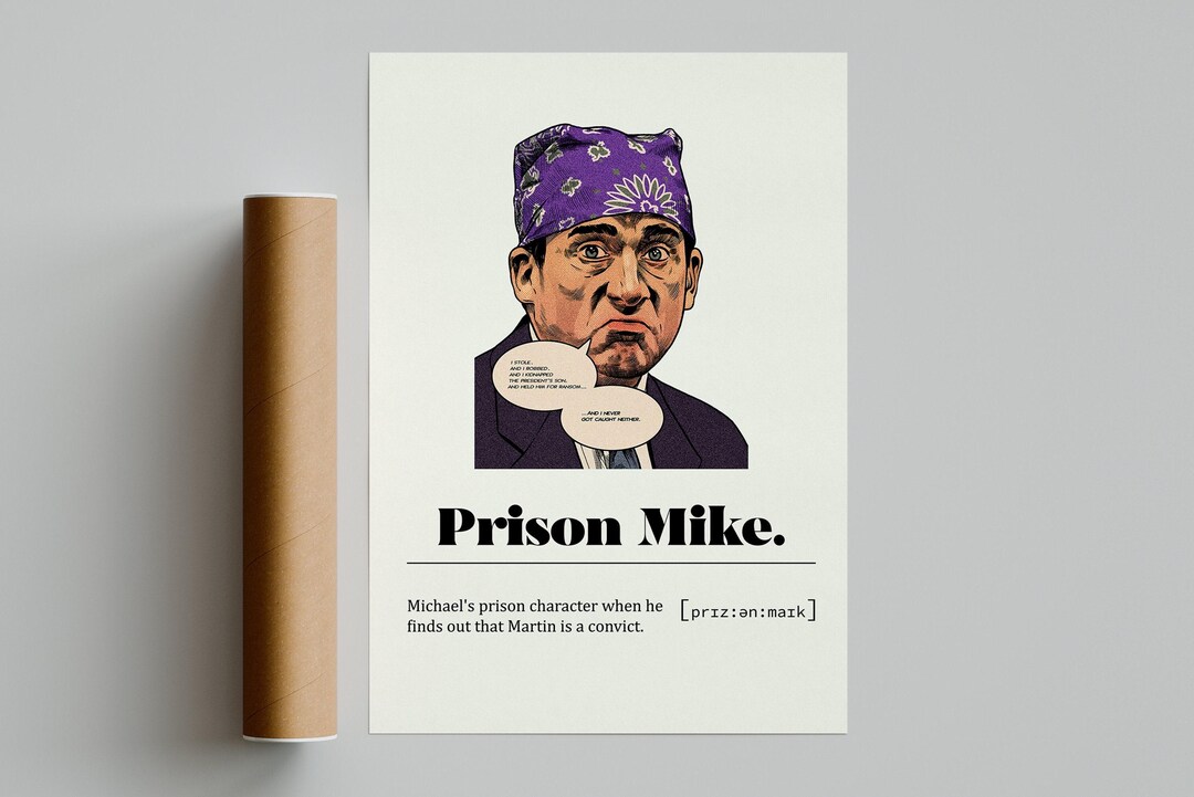 The Office Prison Mike Minimalist TV Series Poster Vintage Retro Art ...