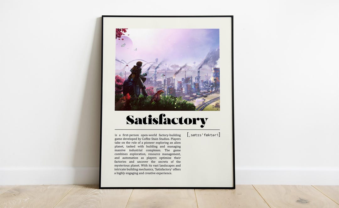 Satisfactory Poster Minimalist Game Vintage Retro Art Print Custom ...