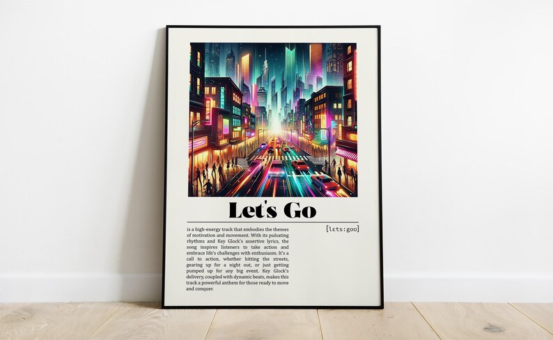 Key Glock Let's Go Poster Minimalist Music Poster Vintage Retro Art ...