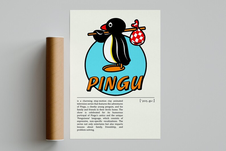 Pingu TV Show Poster Vintage Retro Art Print Custom Poster Wall Art ...