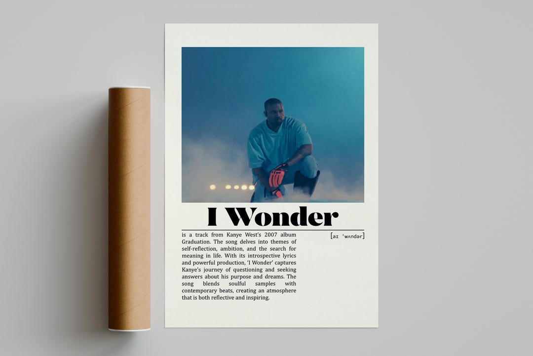 Kanye West I Wonder Poster Minimalist Music Poster Vintage Retro Art ...