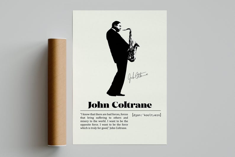 John Coltrane Poster Minimalist Music Poster Vintage Retro Art Print ...