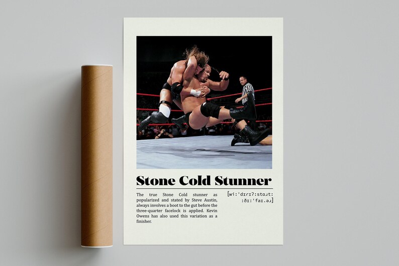 Steve Austin Poster Wrestling Stone Cold Stunner Minimalist TV Series ...