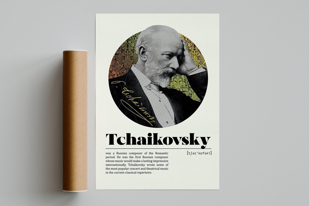 Tchaikovsky Poster Minimalist Music Poster Vintage Retro Art Print ...