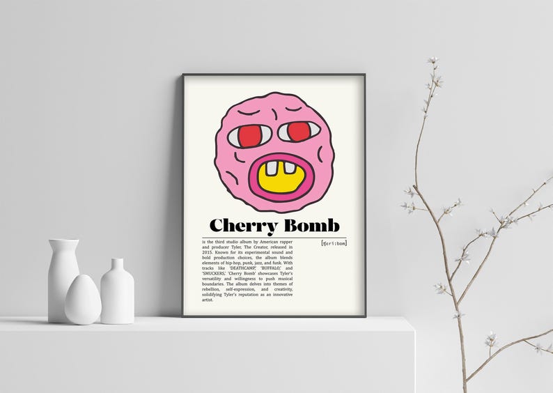 Tyler, the Creator Cherry Bomb Poster Minimalist Music Poster Vintage ...