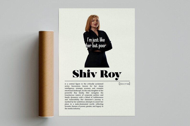 Shiv Roy Succession Minimalist TV Series Poster Vintage Retro Art Print ...