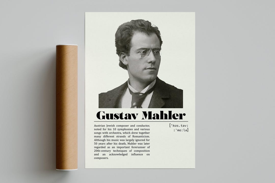 Gustav Mahler Poster Minimalist Music Poster Vintage Retro Art Print ...
