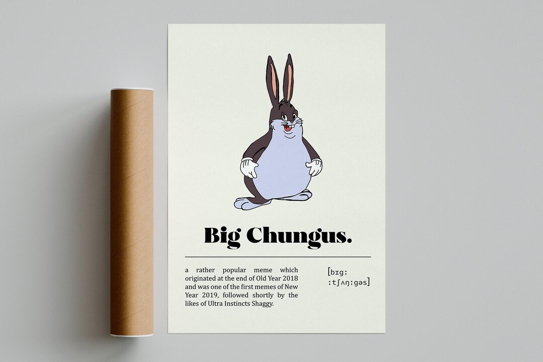 Big Chungus Poster Minimalist Game Vintage Retro Art Print Custom ...