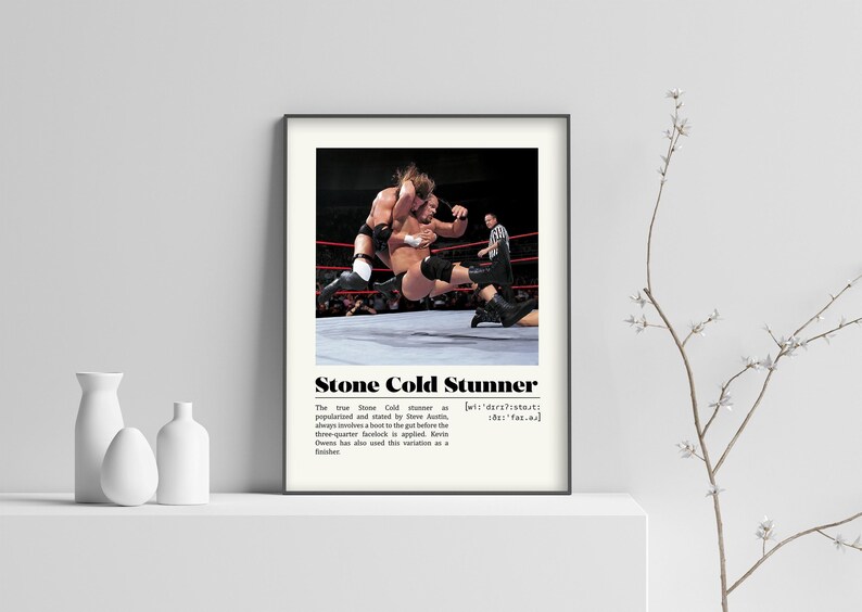 Steve Austin Poster Wrestling Stone Cold Stunner Minimalist TV Series ...
