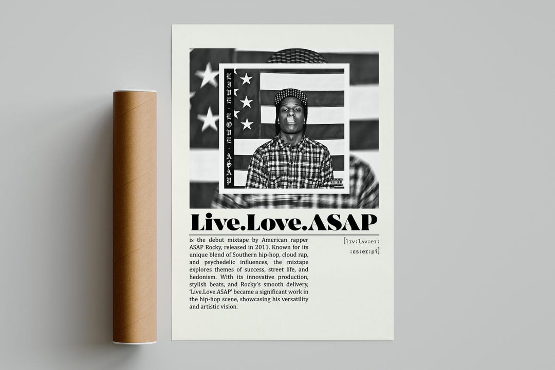 ASAP Rocky Live Love ASAP Poster Minimalist Music Poster Vintage Retro ...