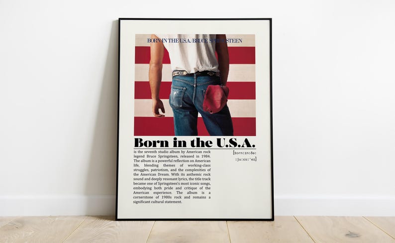 Bruce Springsteen Born in the U.S.A. Poster Minimalist Music Poster ...