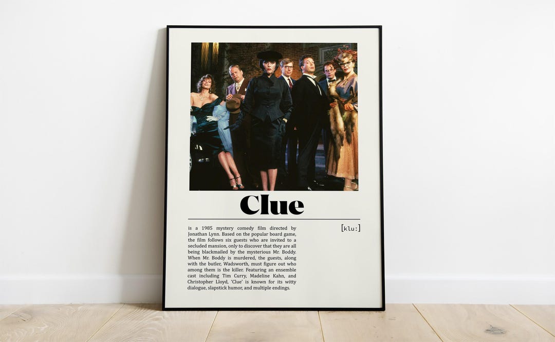 Clue Poster Jonathan Lynn Minimalist Movie Poster Vintage Retro Art ...