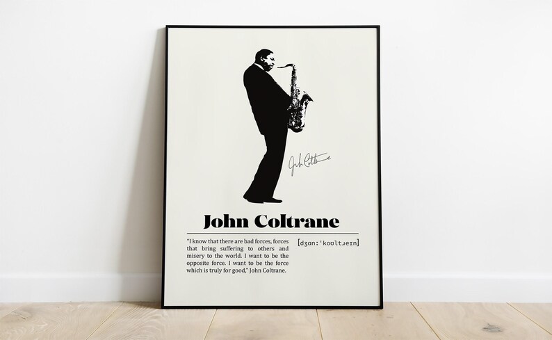 John Coltrane Poster Minimalist Music Poster Vintage Retro Art Print ...